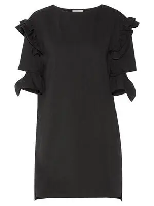 STEVE J & YONI P STEVE J & YONI P Cutout Ruffletrimmed Cotton-Terry Mini Dress