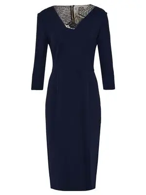 ROLAND MOURET Roland Mouret Lace And Mesh Paneled Crepe Dress