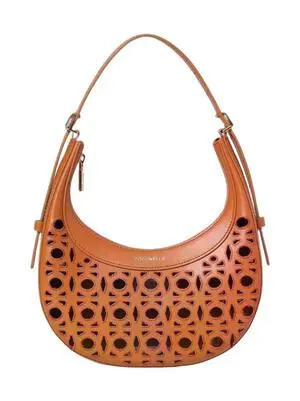 COCCINELLE Whisper Perforated Shoulder Bag - Brown