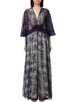 Alberta Ferretti Sequin-embellished Lace Maxi Dress - Blue