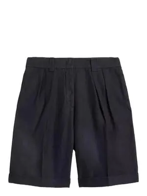Aspesi Pleated Turn-up Hem Shorts - Blue