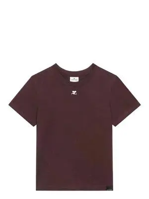 COURREGES Embroidered Logo T-shirt - Red