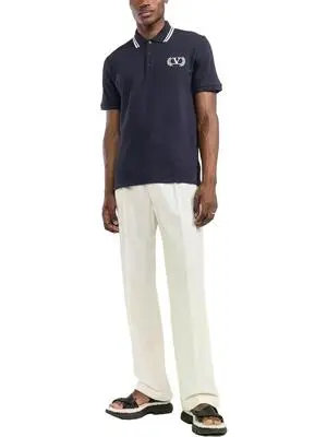 Valentino Garavani Embroidered Logo Polo Shirt - Blue