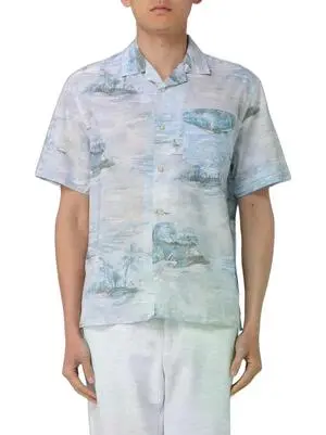 Eleventy Graphic-print Short-sleeve Shirt - Blue