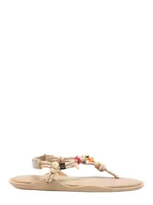 Flowze Beaded-rope Sandals - Neutrals