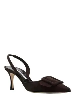 Manolo Blahnik Maysli Slingback Pumps - Brown