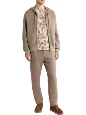 Etro Cotton-jersey T-shirt With Floral Paisley-motif - Neutrals