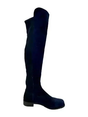 STUART WEITZMAN Suede Round Toe Knee-high Boots - Blue