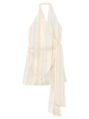 SIR. Pernille Wrap Mini Dress - Neutrals
