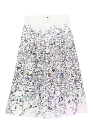 MII Mona Graphic-print Pleated Skirt - White