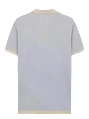 NOWADAYS Open-collar Waffle-knit T-shirt - Grey