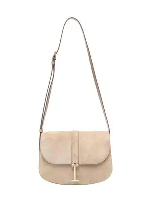 TOM FORD Kara T-bar Suede Crossbody Bag - Neutrals