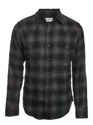 Saint Laurent Plaid-pattern Button-up Shirt - Black