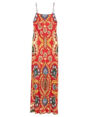 Farm Rio Floral Print Maxi Dress - Red