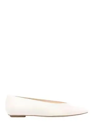 STUART WEITZMAN Pointed-toe Leather Ballerinas - Neutrals
