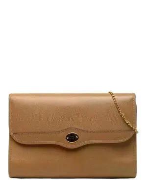 Dior Leather Chain Crossbody Bag - Brown