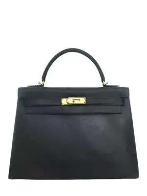 Hermès Epsom Kelly Ii Sellier 32 Satchel - Black