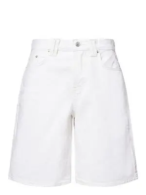 Free People Montana Long-line Denim Shorts - Snowfall