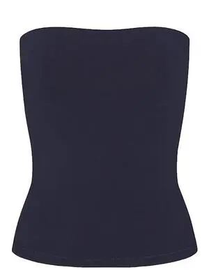 SKIMS Strapless Cotton-jersey Tube Top - Navy
