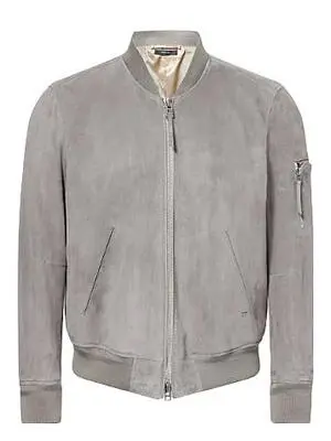 TOM FORD Suede Bomber Jacket - Titanium