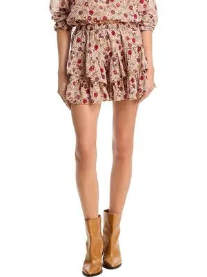 Isabel Marant Étoile Jocadia Tiered Printed Mini Skirt - Ecru/raspberry