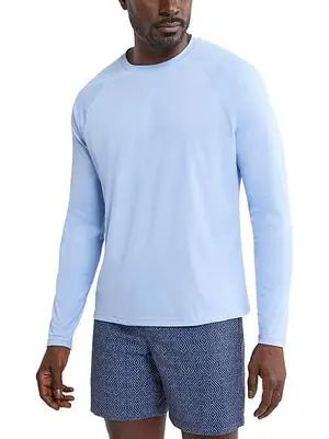 FAIR HARBOR Anchor Long Sleeve Rashguard - Light Blue