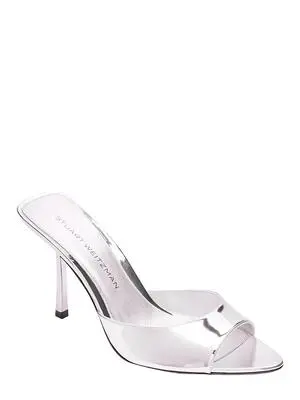 STUART WEITZMAN Lexington 85 Mules - Silver