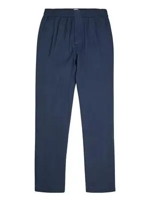 Sunspel Tapered-leg Linen Trousers - Navy