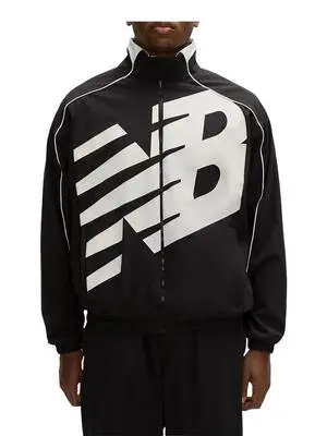 NEW BALANCE Oversized Printed Woven Jacket - Black