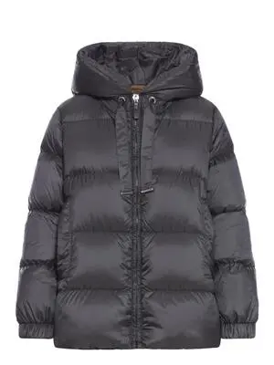 MAX MARA Max Mara Waterproof Canvas Down Jacket With Drawstring Hood