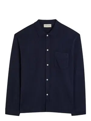 Officine Générale Wool And Cashmere-blend Cardigan - Navy