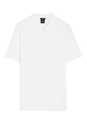 BOSS Pallas Logo-embroidered Piqué Cotton Polo Shirt - White