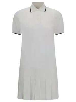 Brunello Cucinelli Piqué Polo Collar Mini Dress - White