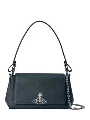 VIVIENNE WESTWOOD Hazel Orb-plaque Chain-strap Shoulder Bag - Black