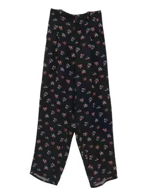 N°21 Navy Floral Pattern Pleated Trousers - Blue
