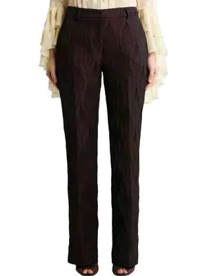 Etro Jacquard Trousers With Floral Medallion Motif - Red