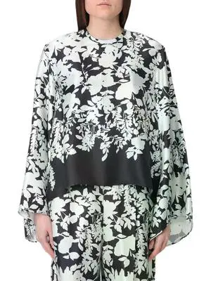Agnona Silk Floral Print Blouse - Black
