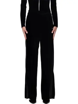 Emporio Armani Chenille Straight-leg Pants - Black