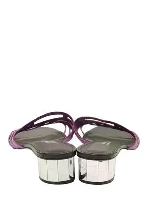 FERRAGAMO Gancini Leather Sandals - Purple