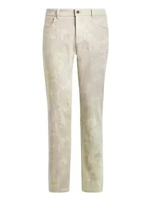 Etro Cotton Gabardine Jacquard Trousers - Neutrals