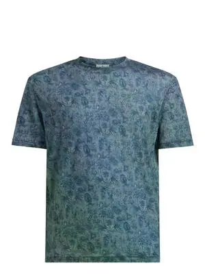 Etro T-shirt With Floral-motif - Blue