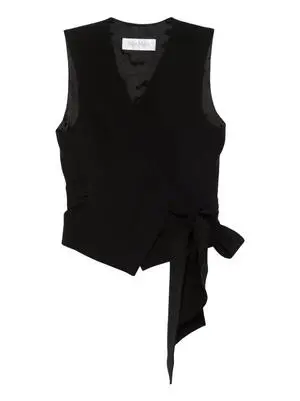 Max Mara Sleeveless Wrap Waistcoat - Black