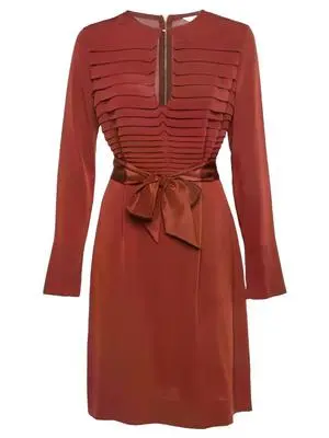 Diane Von Furstenberg Kimian Pintuck Silk Crepe Dress - Red