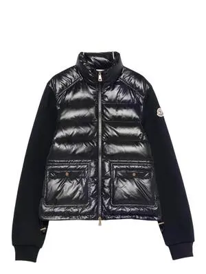 Moncler Quilted-panel Zip-up Jacket - Blue