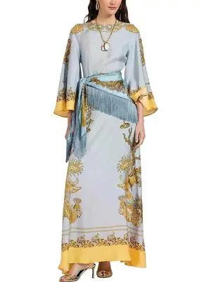 La DoubleJ Sorella Oceania Print Silk Dress - Blue