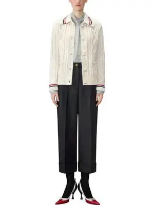 Thom Browne Striped Silk-satin Shirt - Grey