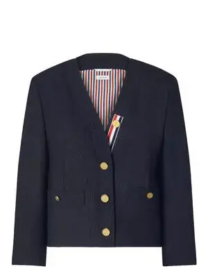 Thom Browne Hopsack Suiting Cardigan - Blue