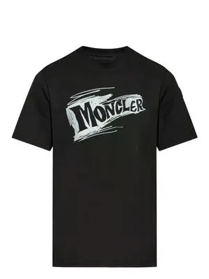 Moncler Logo-print Short-sleeve T-shirt - Black