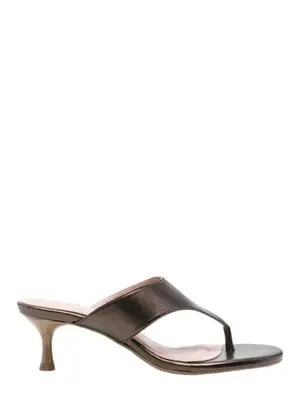 PEDRO MIRALLES Leather Heeled Sandals - Brown