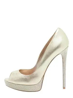 LE SILLA Crystal-embellished Platform Pumps - Gold